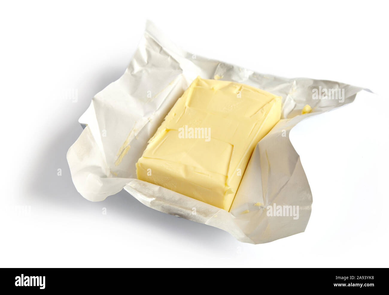 Piece of butter isolated on white background Stock Photo - Alamy