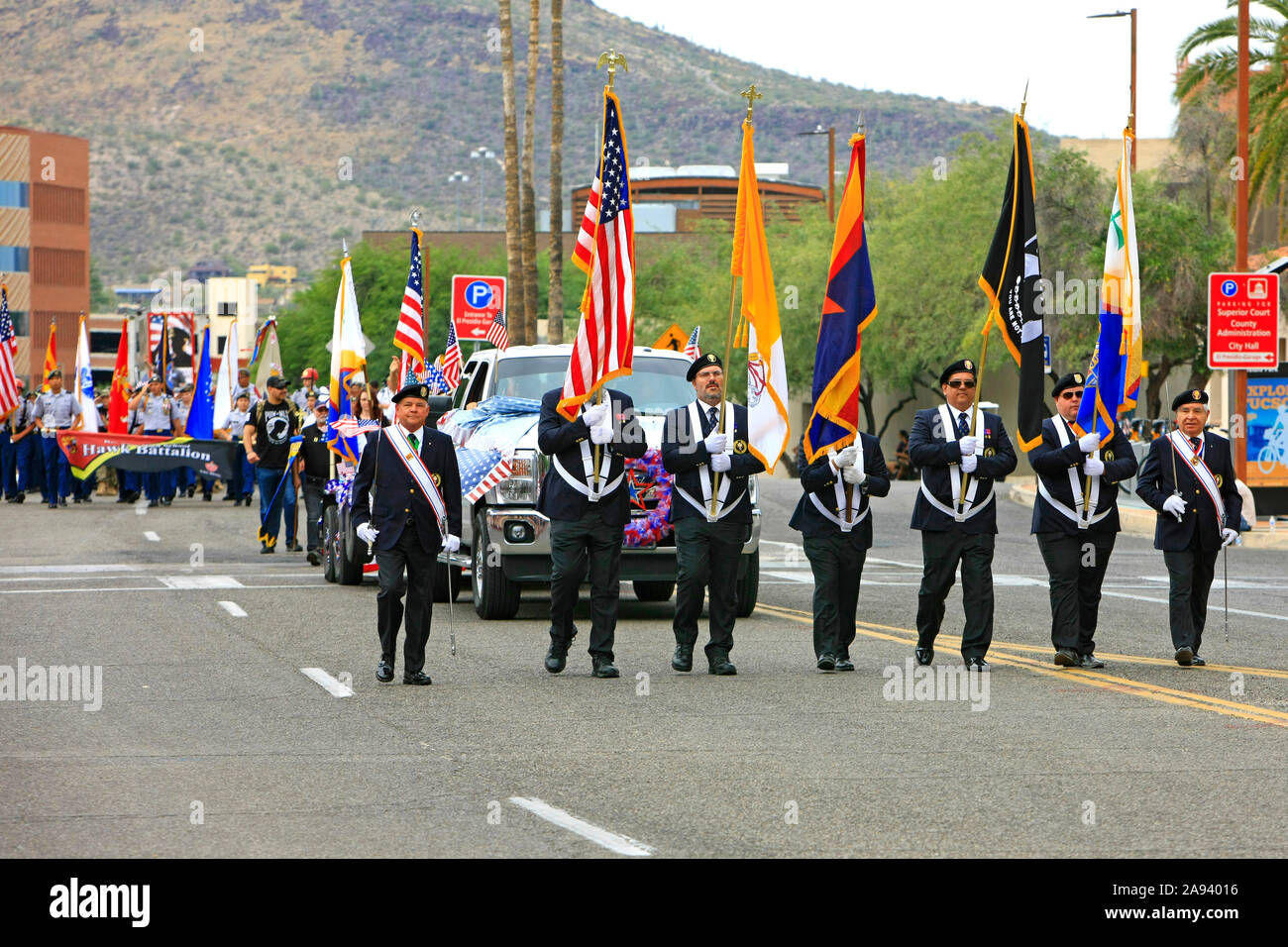 Start of the 100th Veterans day parade in Tucson AZ Stock Photo - Alamy