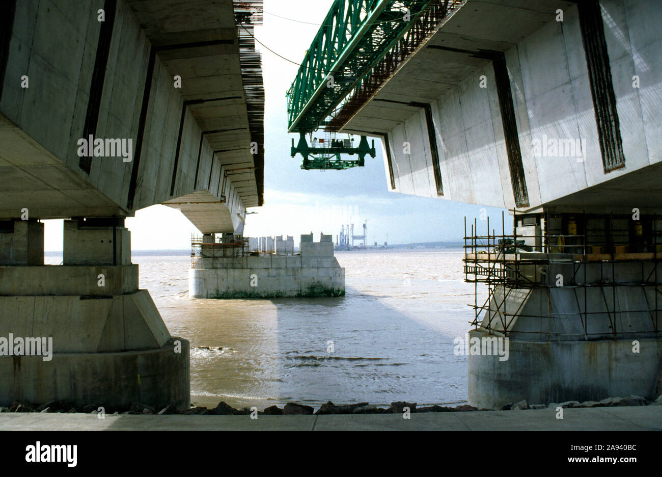 The Second Severn Crossing under construction on the English shore of ...