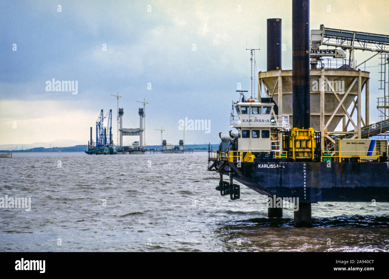 The Second Severn Crossing under construction on the English shore of ...