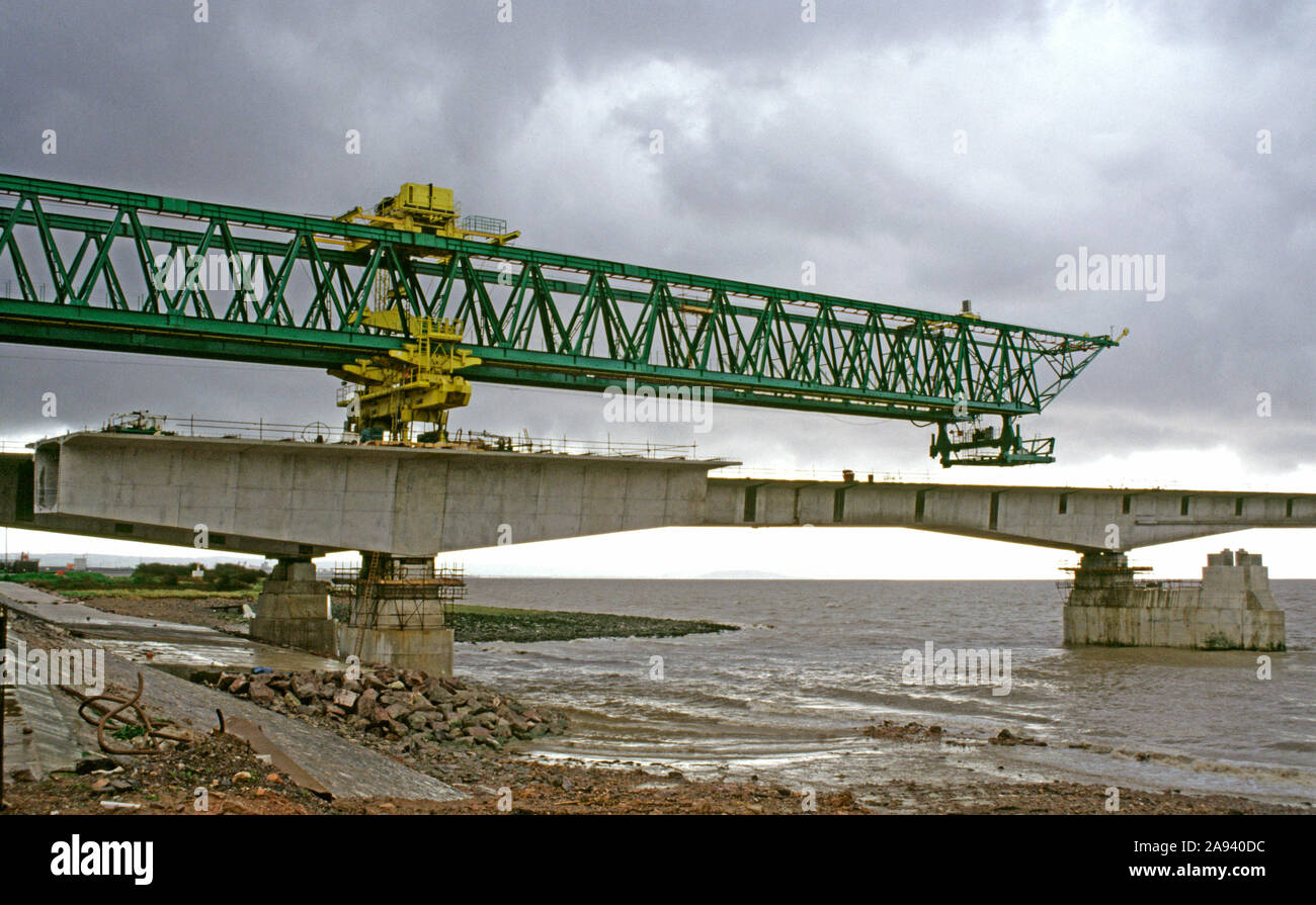The Second Severn Crossing under construction on the English shore of ...