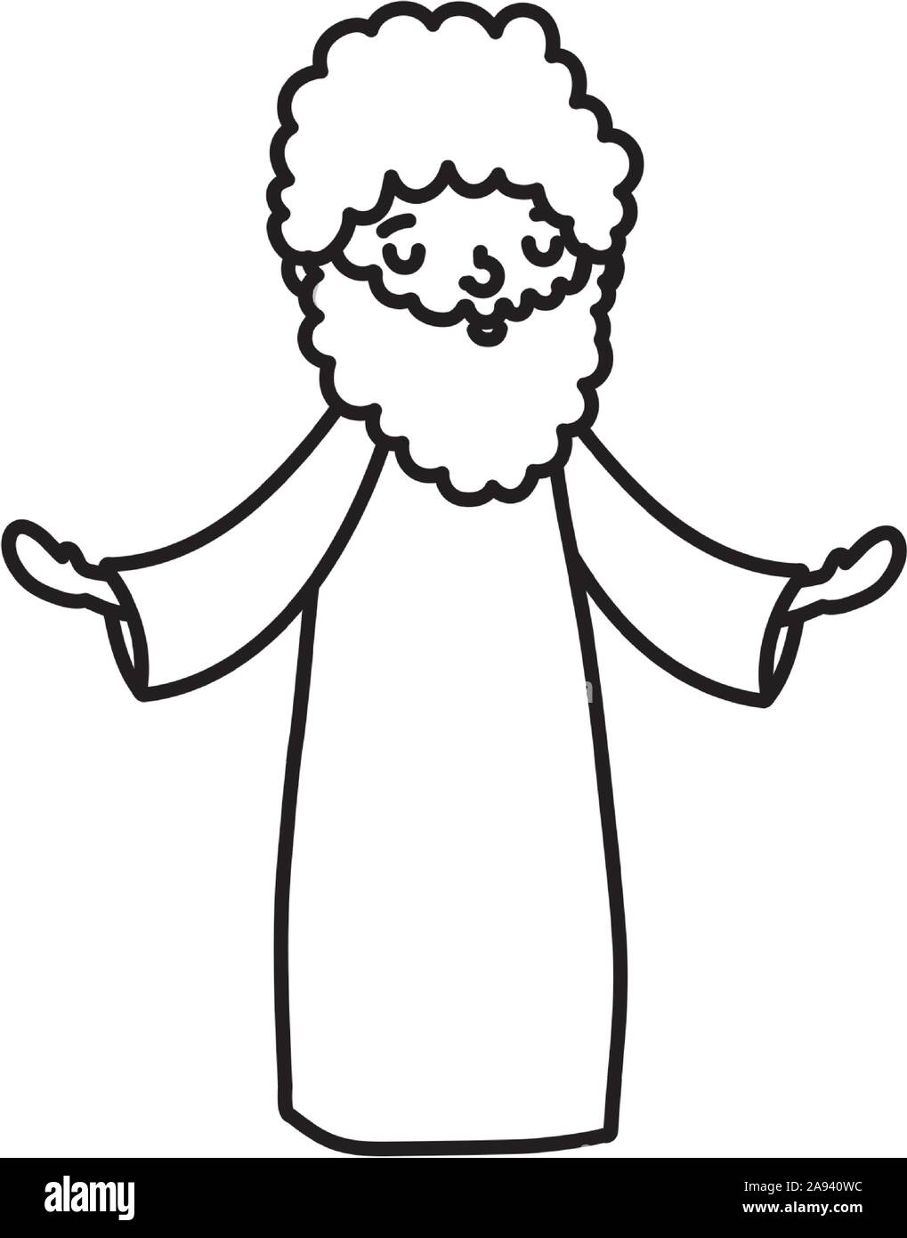 joseph character manger nativity, merry christmas vector illustration ...