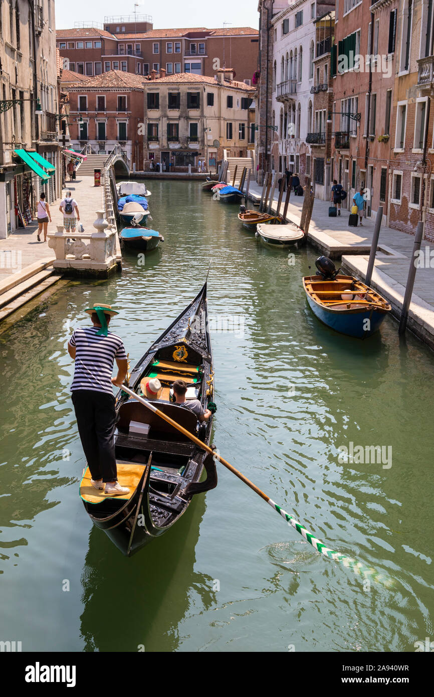 Venice Italy July 21st 2019 A Couple Enjoying A Romantic Gondola