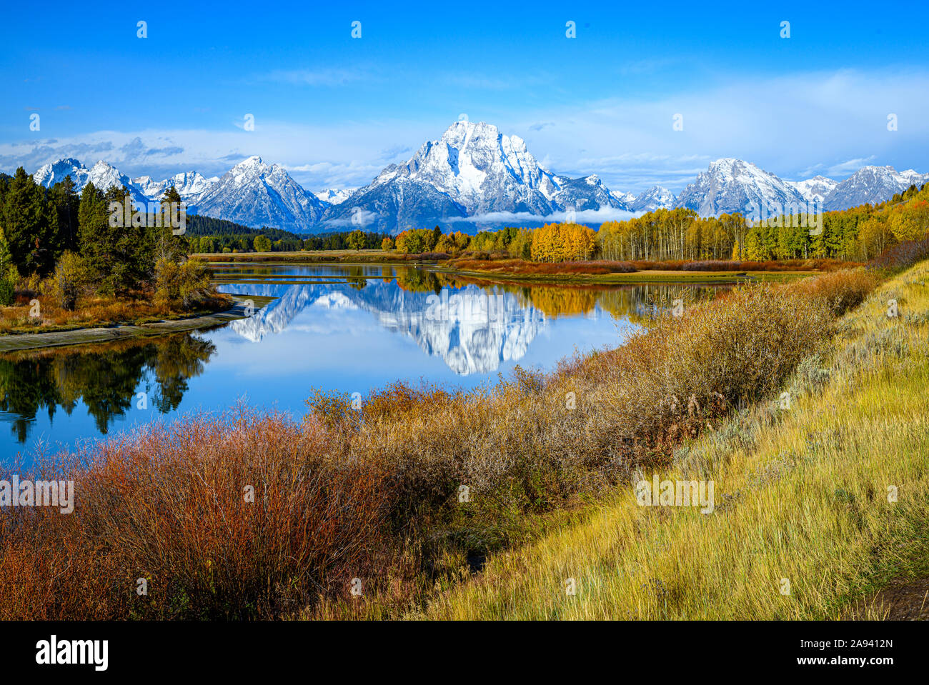 Oxbow Bend in October Stock Photo - Alamy