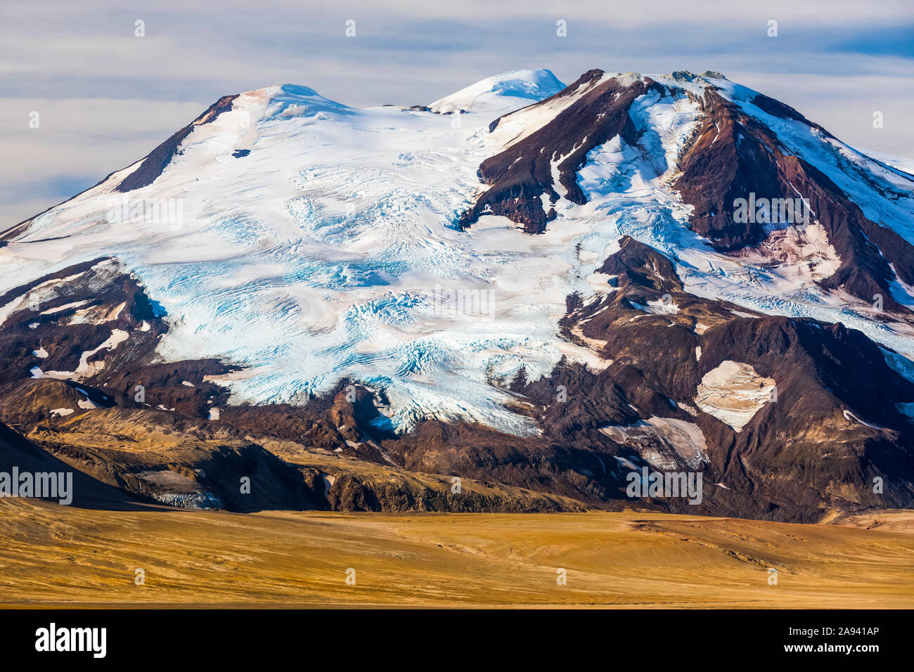 Mount Mageik, a volcano in the Valley of Ten Thousand Smokes in Katmai ...