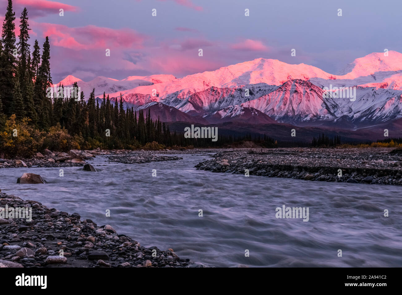 Alpenglow in alaska hi-res stock photography and images - Alamy