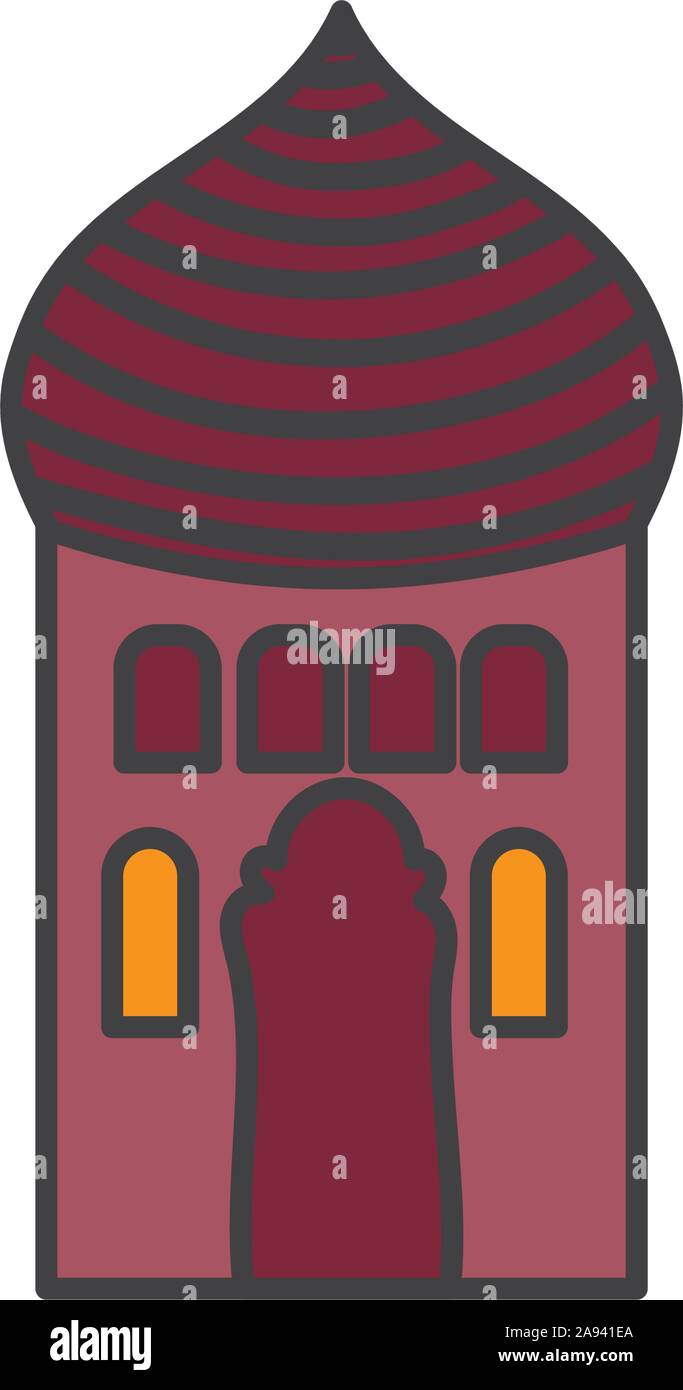 arabic castle tower classic antique icon vector illustration Stock ...