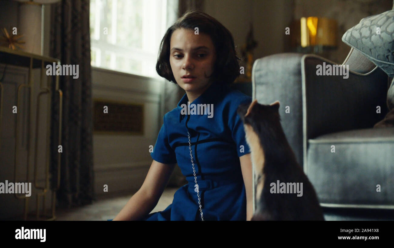 London.UK. Dafne Keen and Pantalaimon (voiced by Kit Connor) in a scene ...