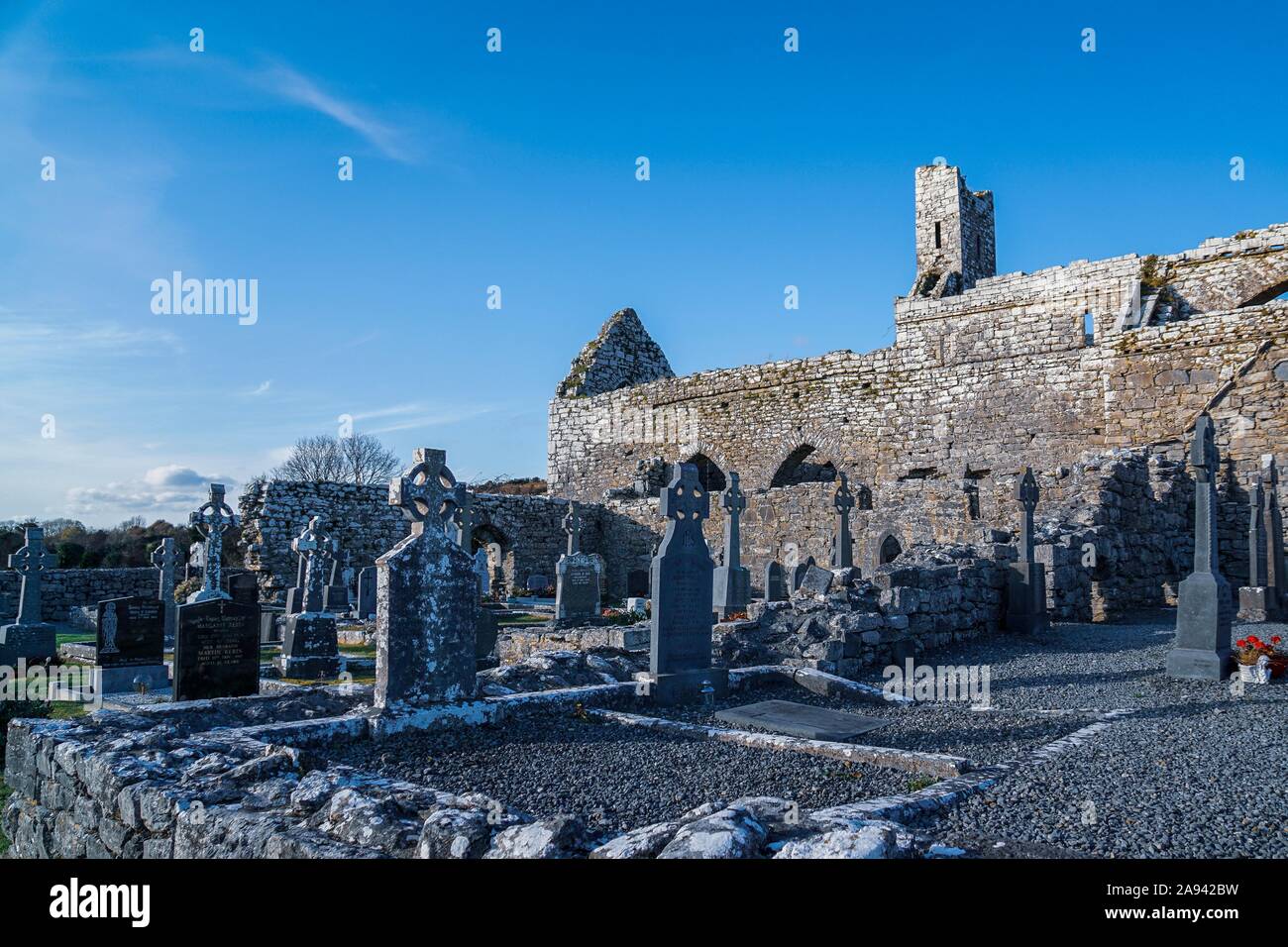 Corcomroe Abbey, The Burren, Ireland Stock Photo - Alamy