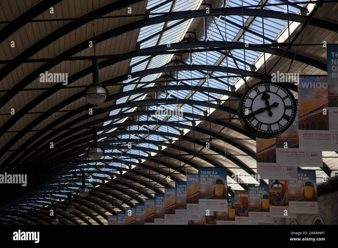 The roof of Newcastle railway station, Newcastle upon Tyne, North East ...