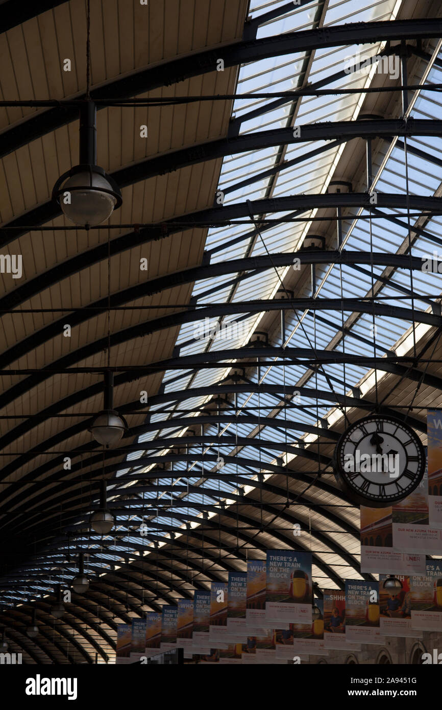 The roof of Newcastle railway station, Newcastle upon Tyne, North East ...