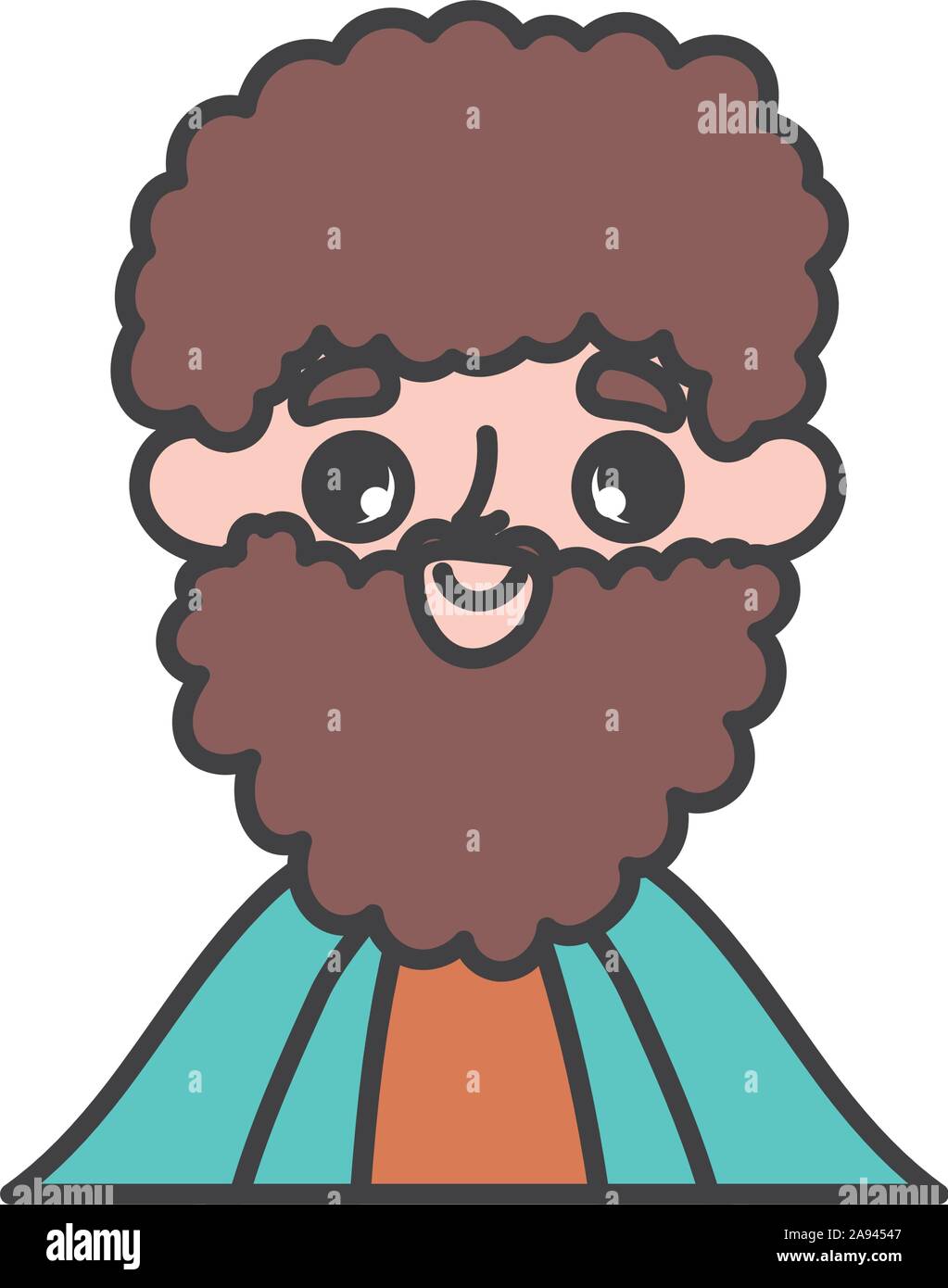 joseph character manger nativity, merry christmas vector illustration ...