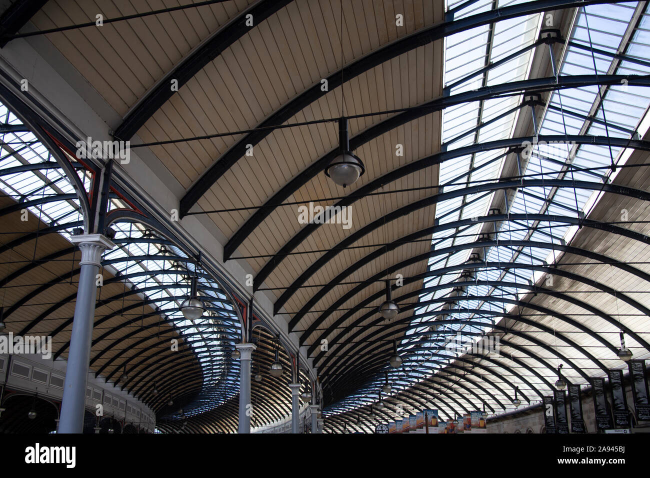 The roof of Newcastle railway station, Newcastle upon Tyne, North East ...