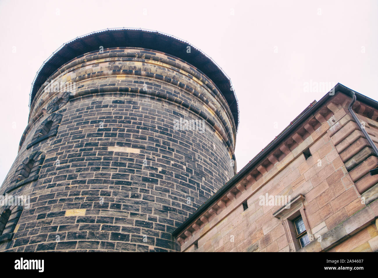 medieval round tower of Nuremberg old town Stock Photo - Alamy