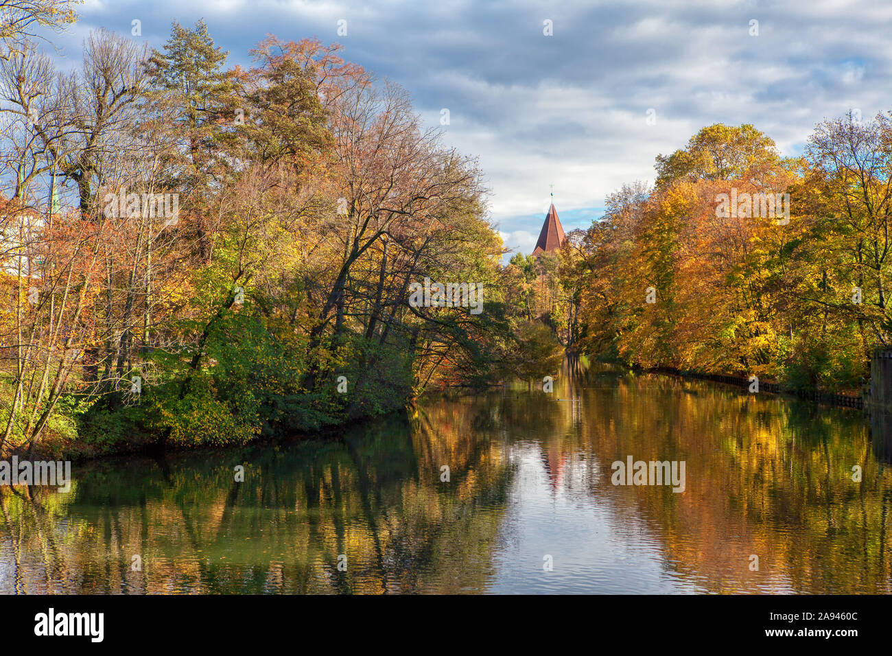 autumn scenery , natural view of river and colorful trees Stock Photo ...