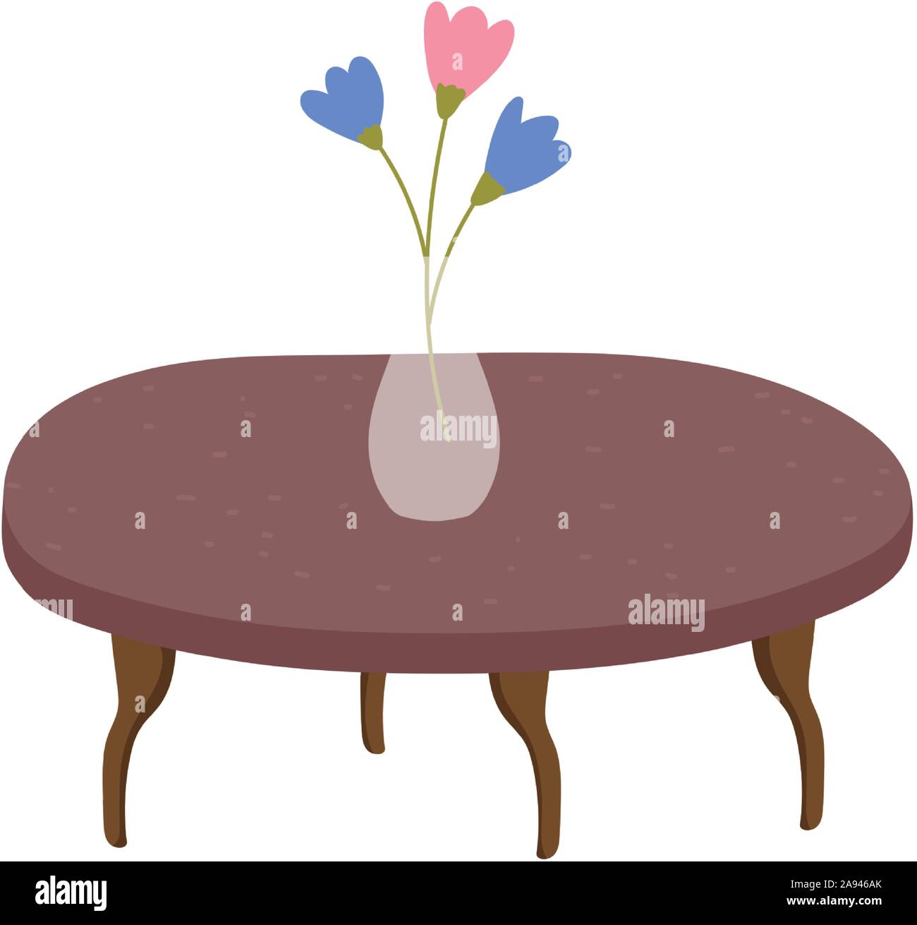 table and vase flowers decoration vector illustration Stock Vector ...