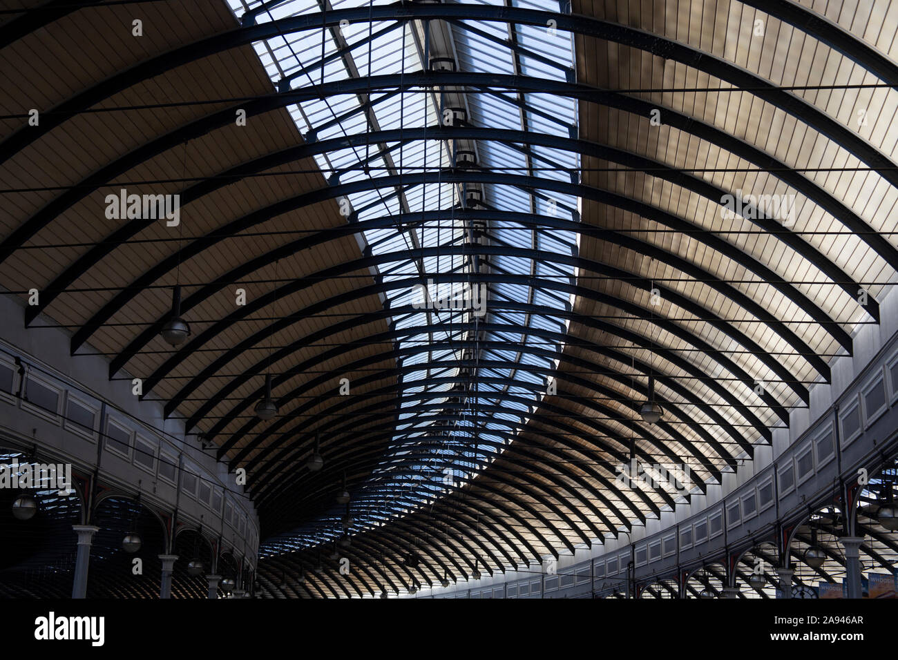 The roof of Newcastle railway station, Newcastle upon Tyne, North East ...