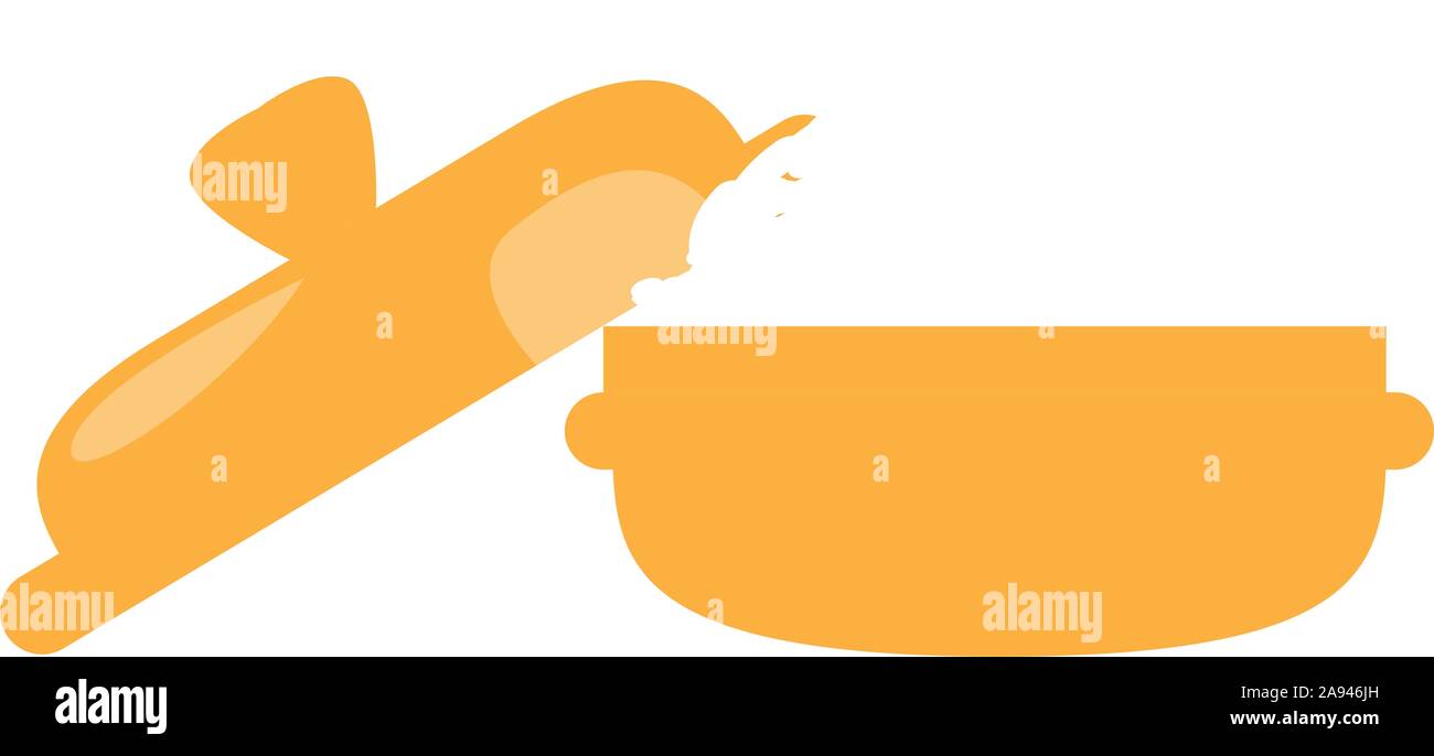 Isolated crock pot on a white background - Vector illustration Stock ...