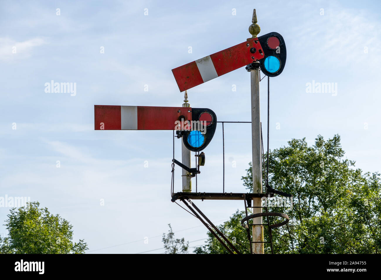 Old Fashioned Railway Track Stop Go Signals on the Tamar Valley Branch ...