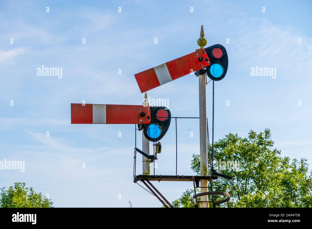 Old Fashioned Railway Track Stop Go Signals on the Tamar Valley Branch ...