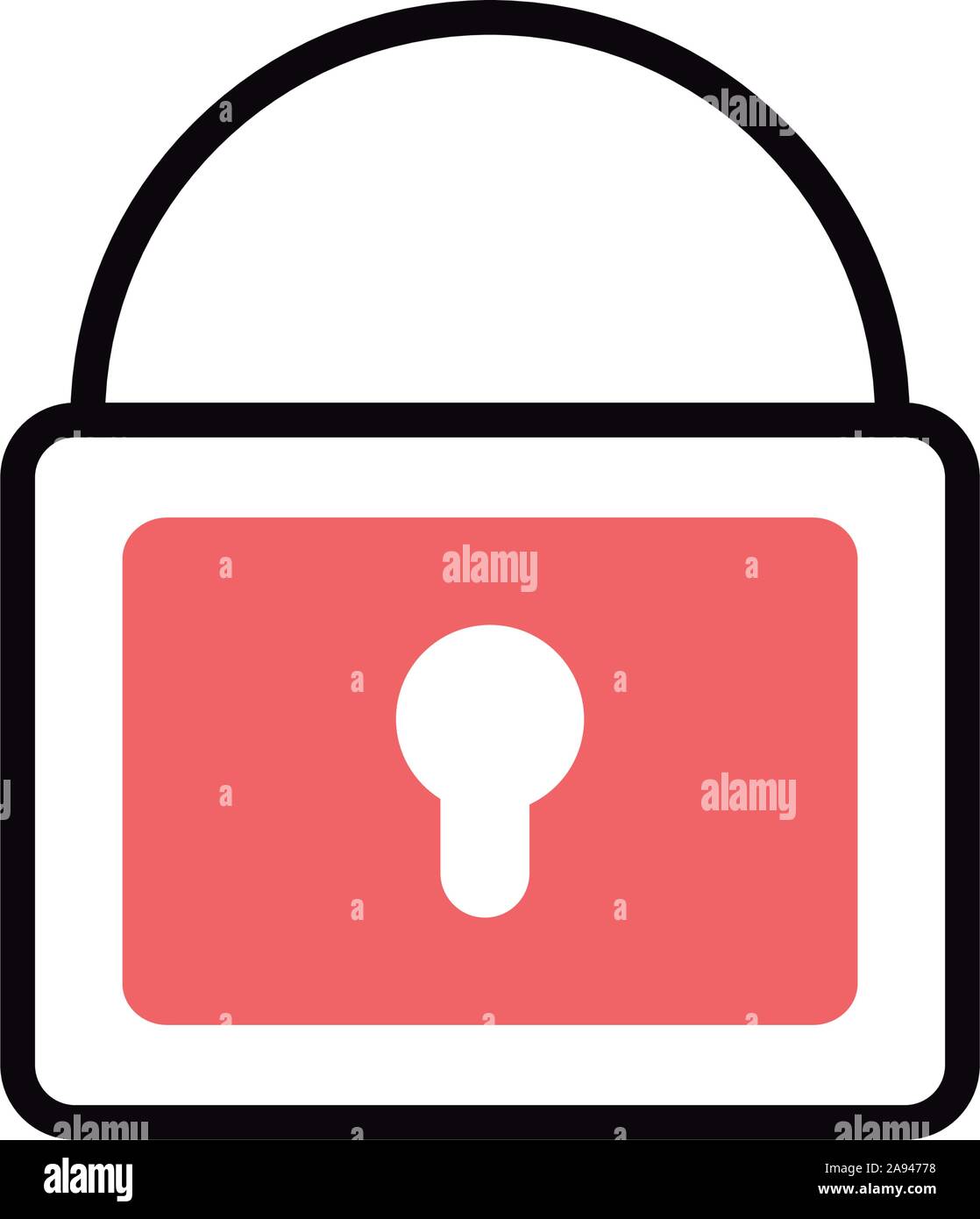 security padlock social media icon line and fill vector illustration ...