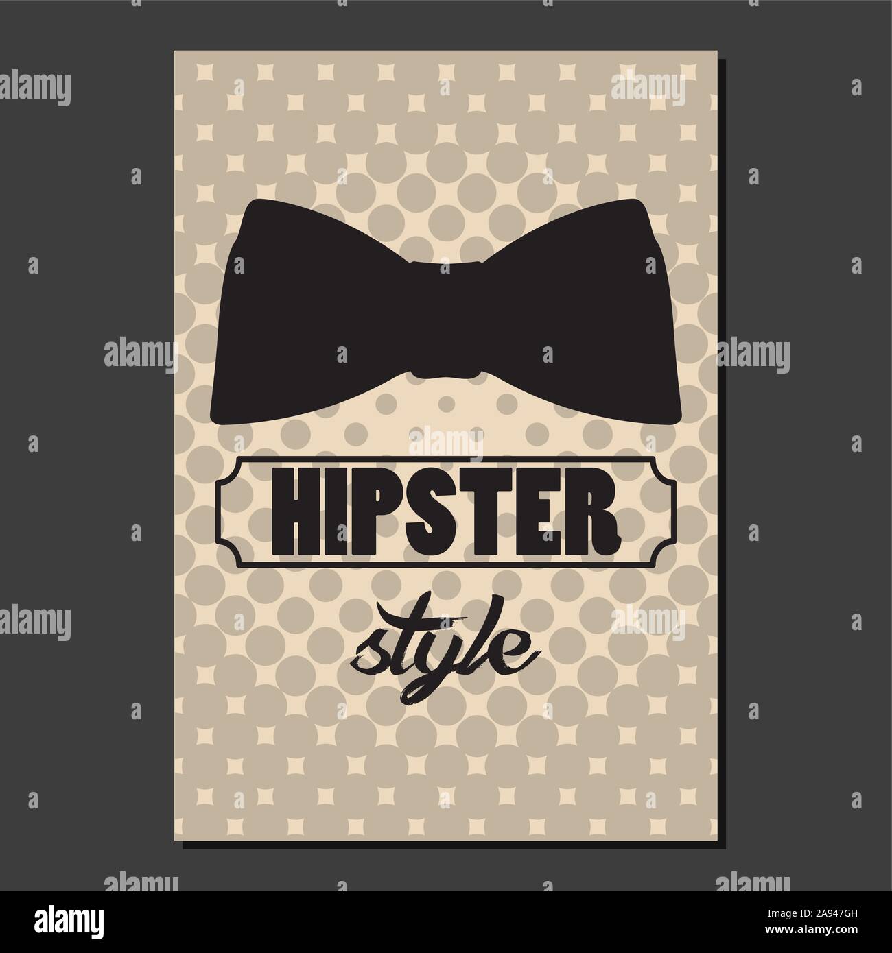 Hipster poster with a bow tie - Vector illustration Stock Vector Image ...