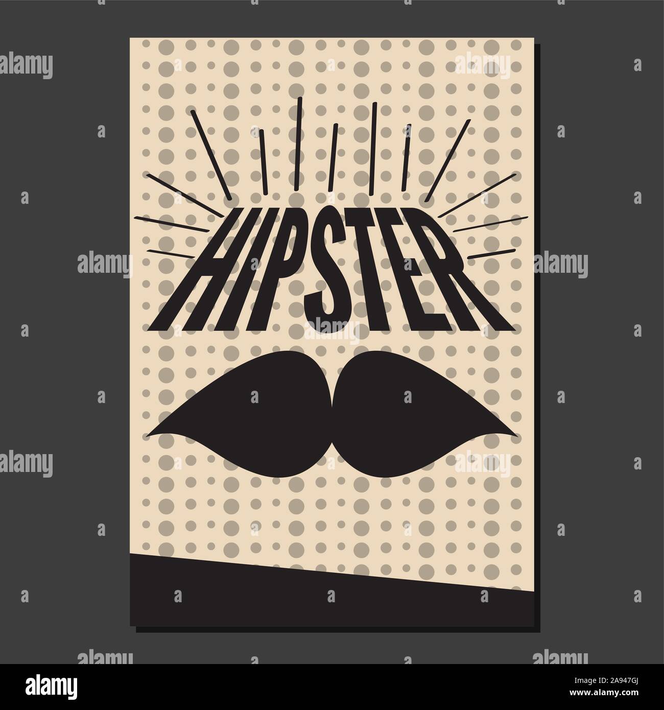 Hipster poster with a moustache - Vector illustration Stock Vector ...