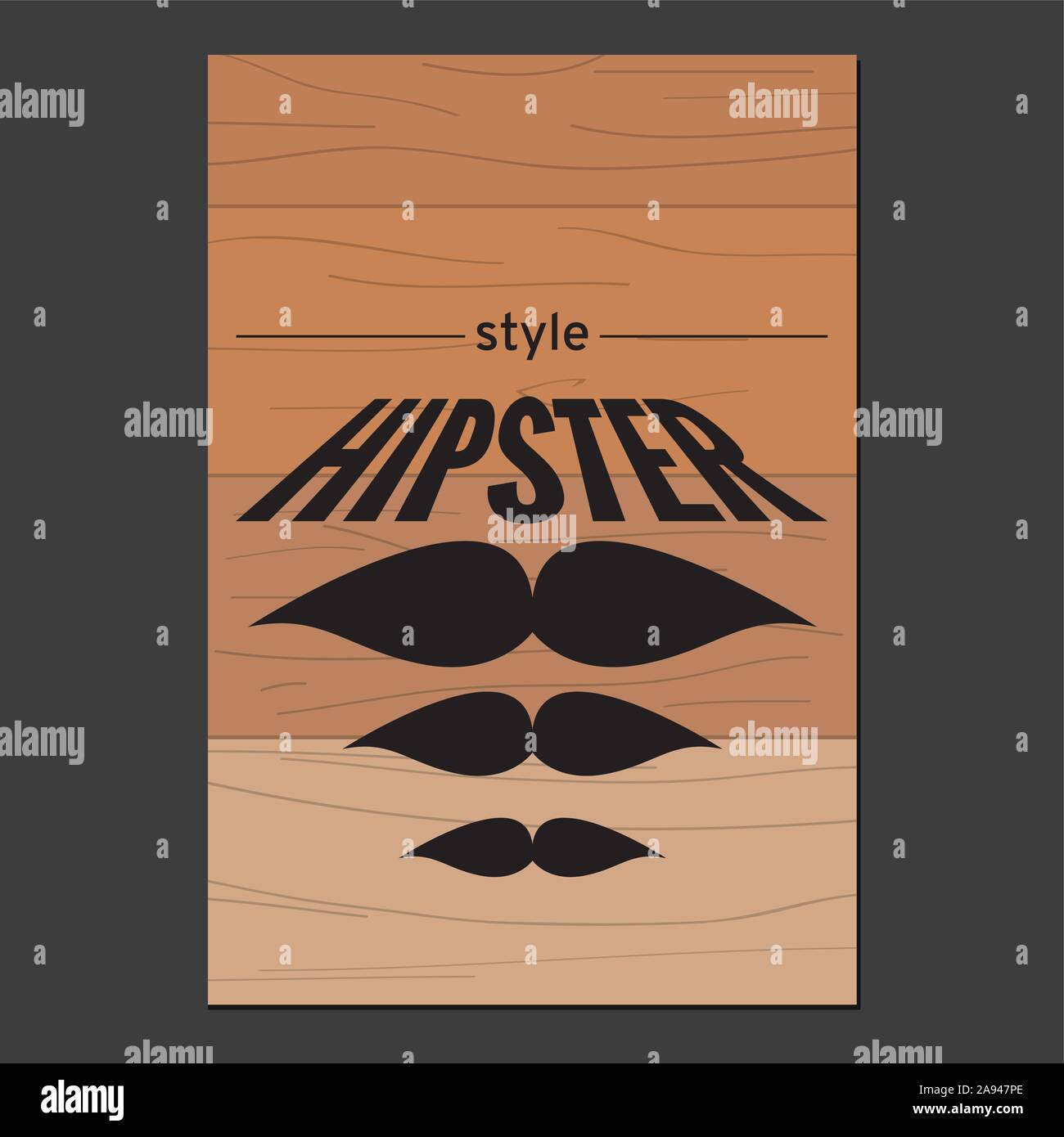 Hipster poster with a moustaches - Vector illustration Stock Vector ...