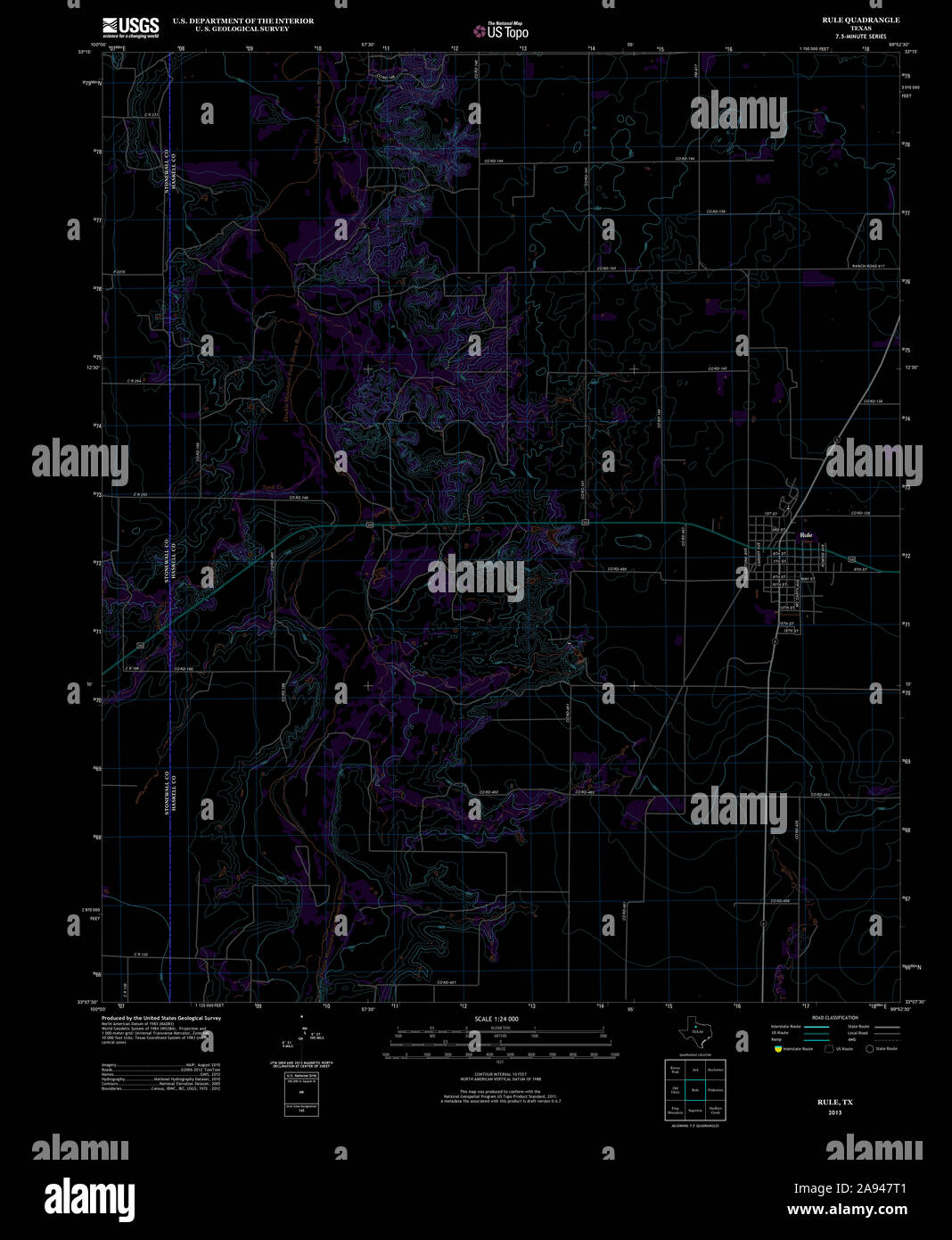 Map of rule texas hi-res stock photography and images - Alamy