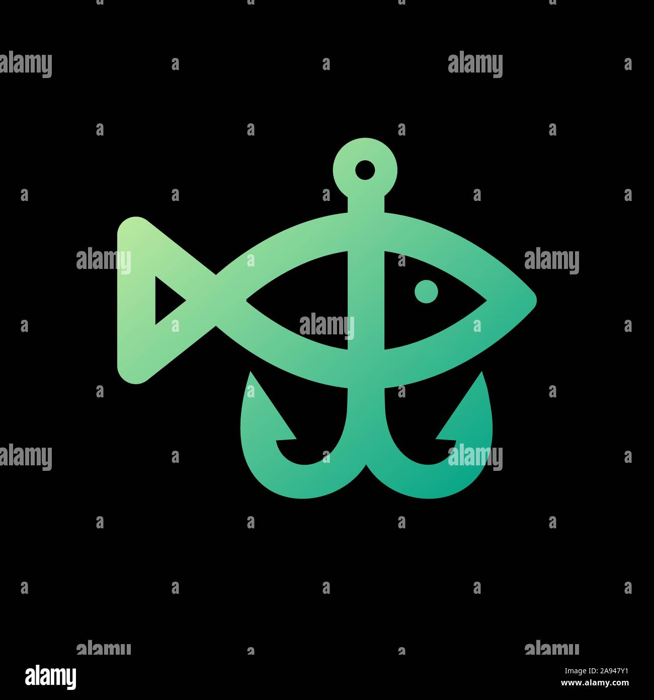 Big fish catch vector logo template. Fishing club or fisher market and ...