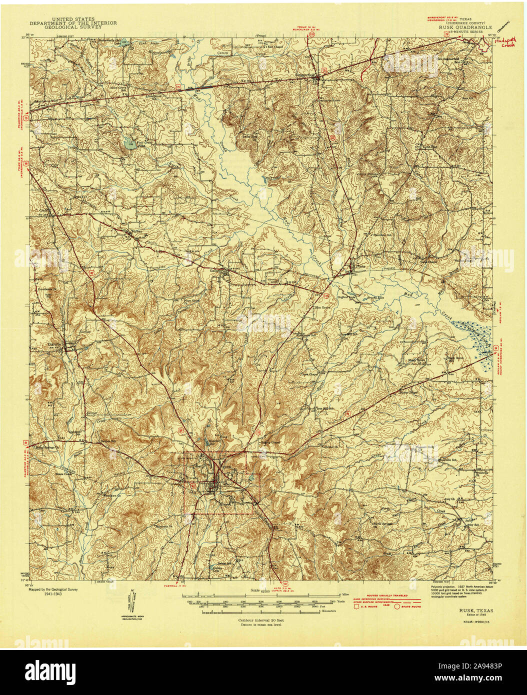 Map of rusk texas hi-res stock photography and images - Alamy