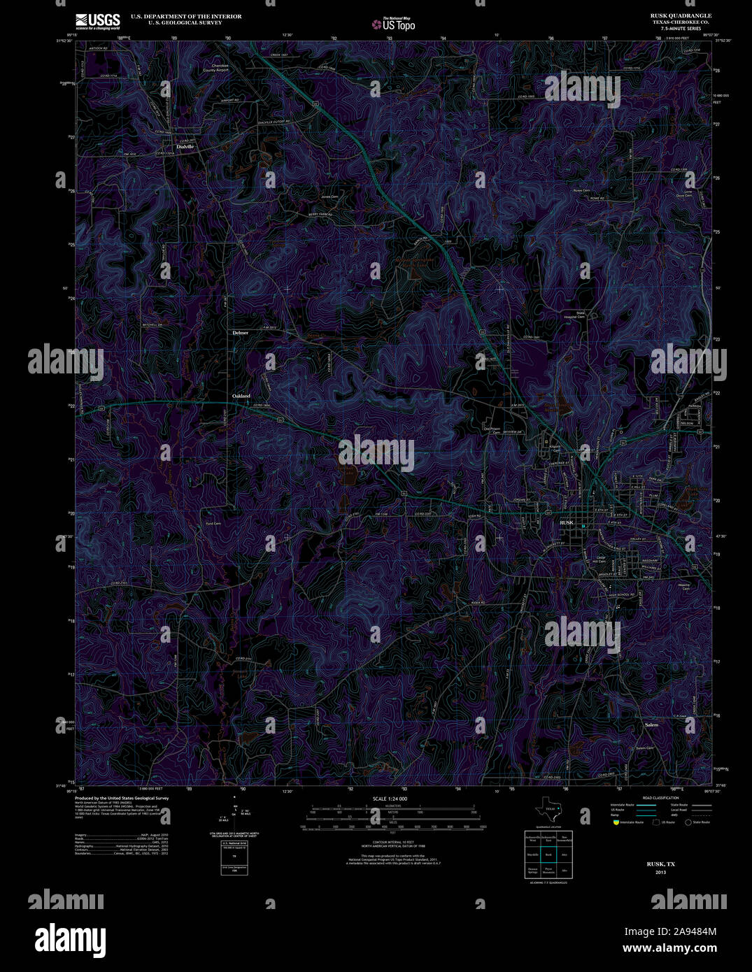 Map of rusk texas hi-res stock photography and images - Alamy