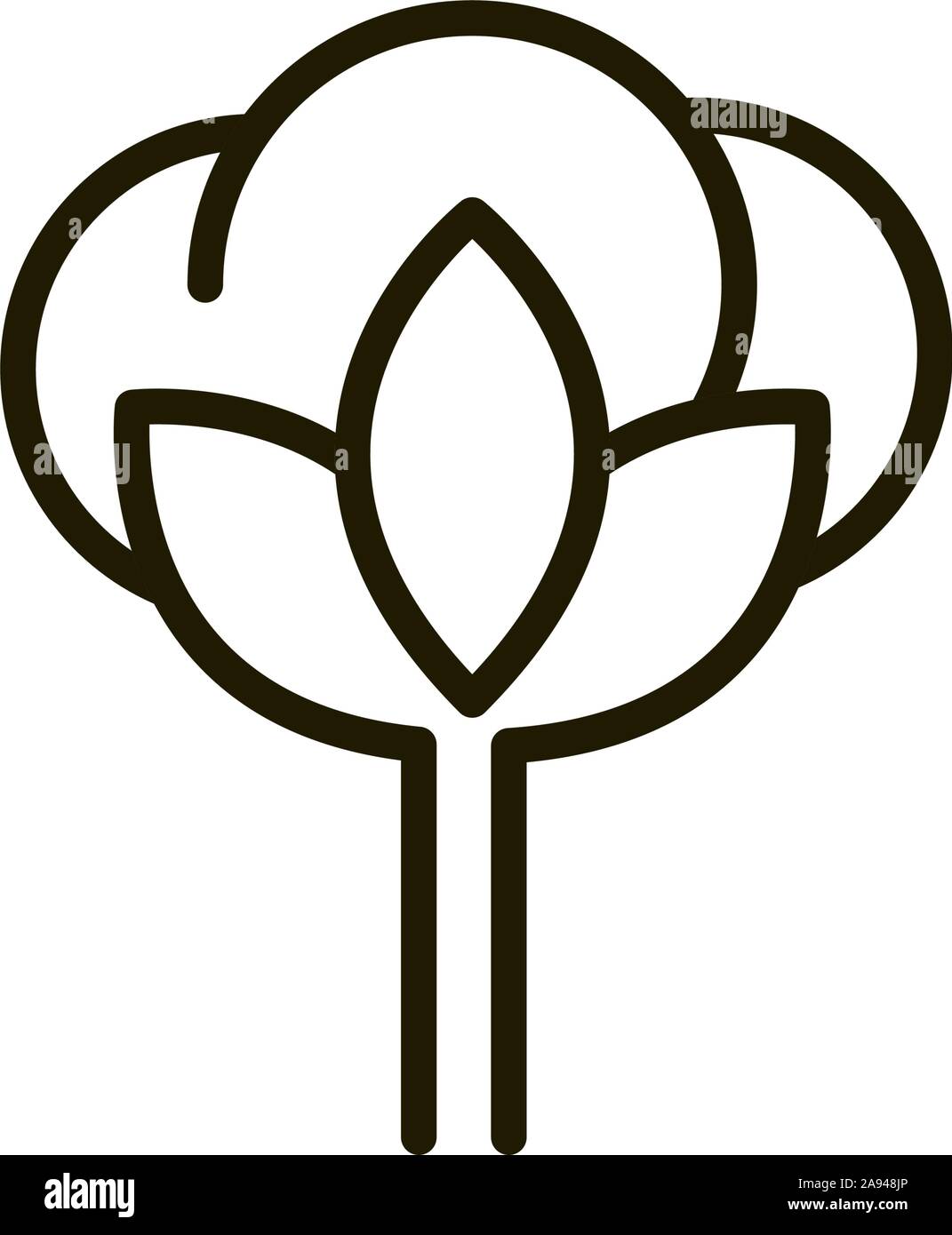 cotton plant rural agriculture thick line vector illustration Stock ...