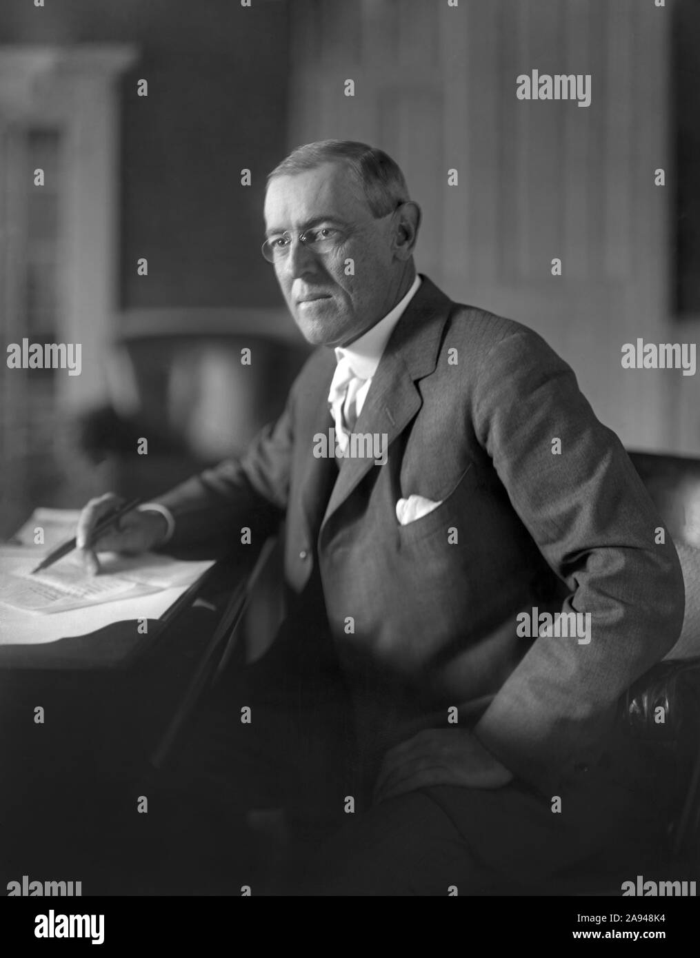 Woodrow Wilson (1856-1924) 28th President of the United States 1913 ...