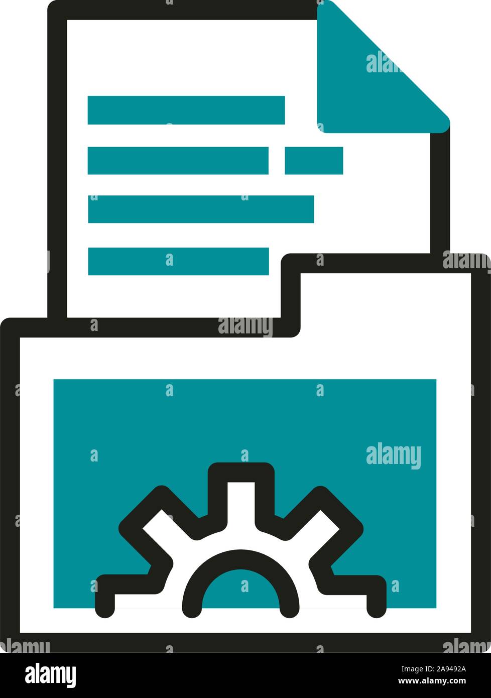 folder file data web development icon vector illustration line and fill ...