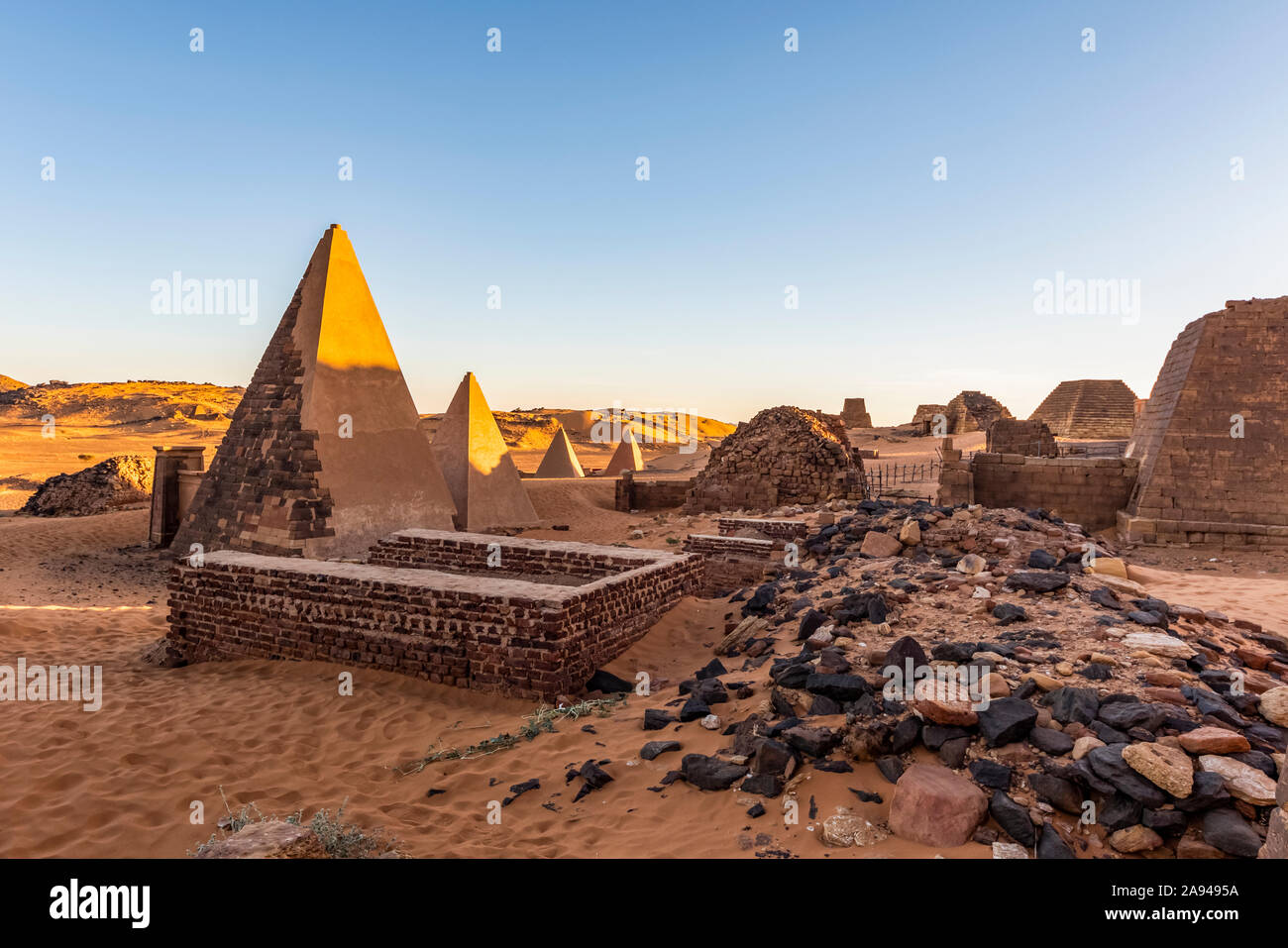Pyramids in the Northern Cemetery at Begarawiyah, containing 41 royal ...
