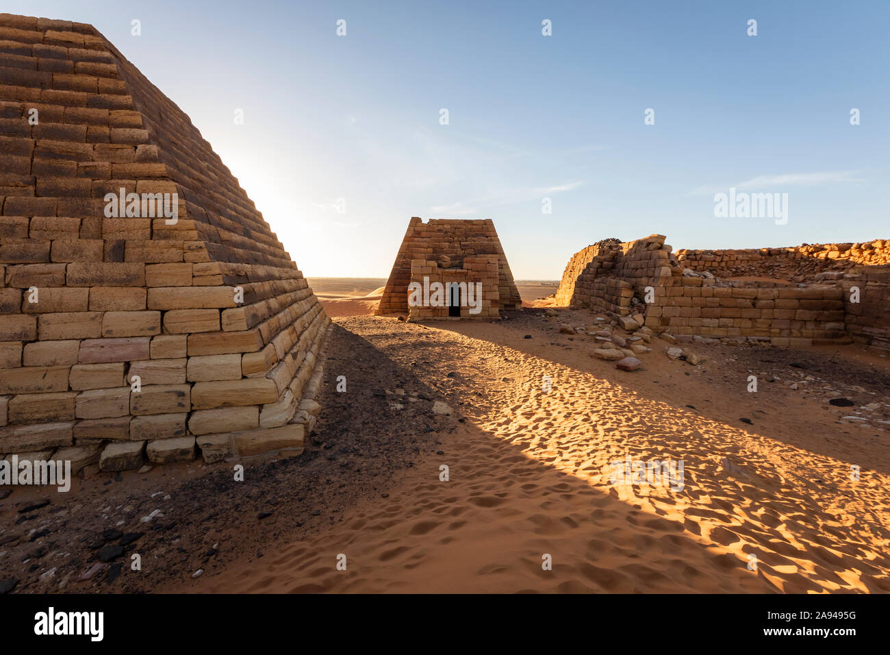 Pyramids and reconstructed chapel in the Northern Cemetery at ...