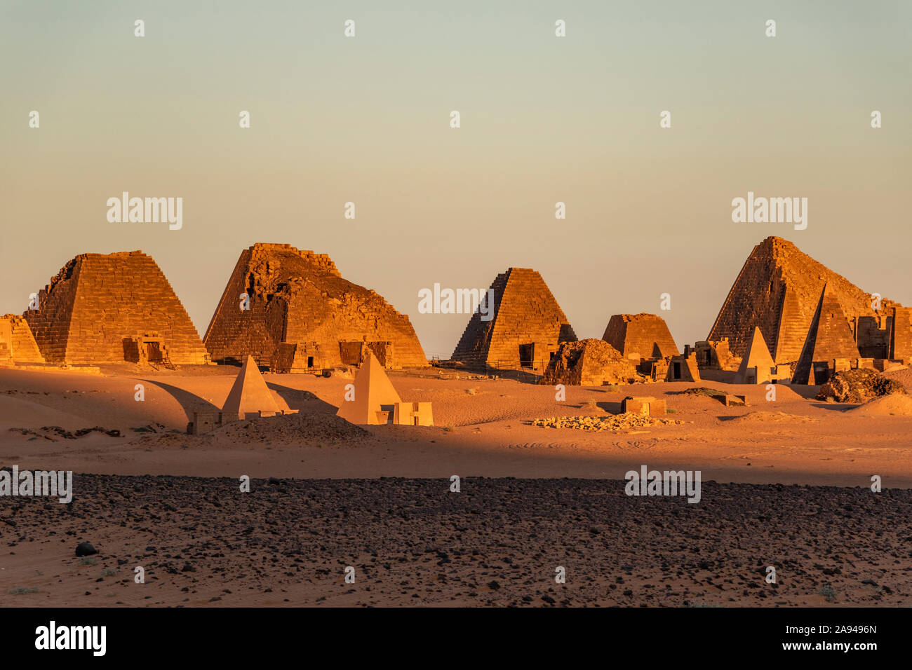 Pyramids in the Northern Cemetery at Begarawiyah, containing 41 royal ...