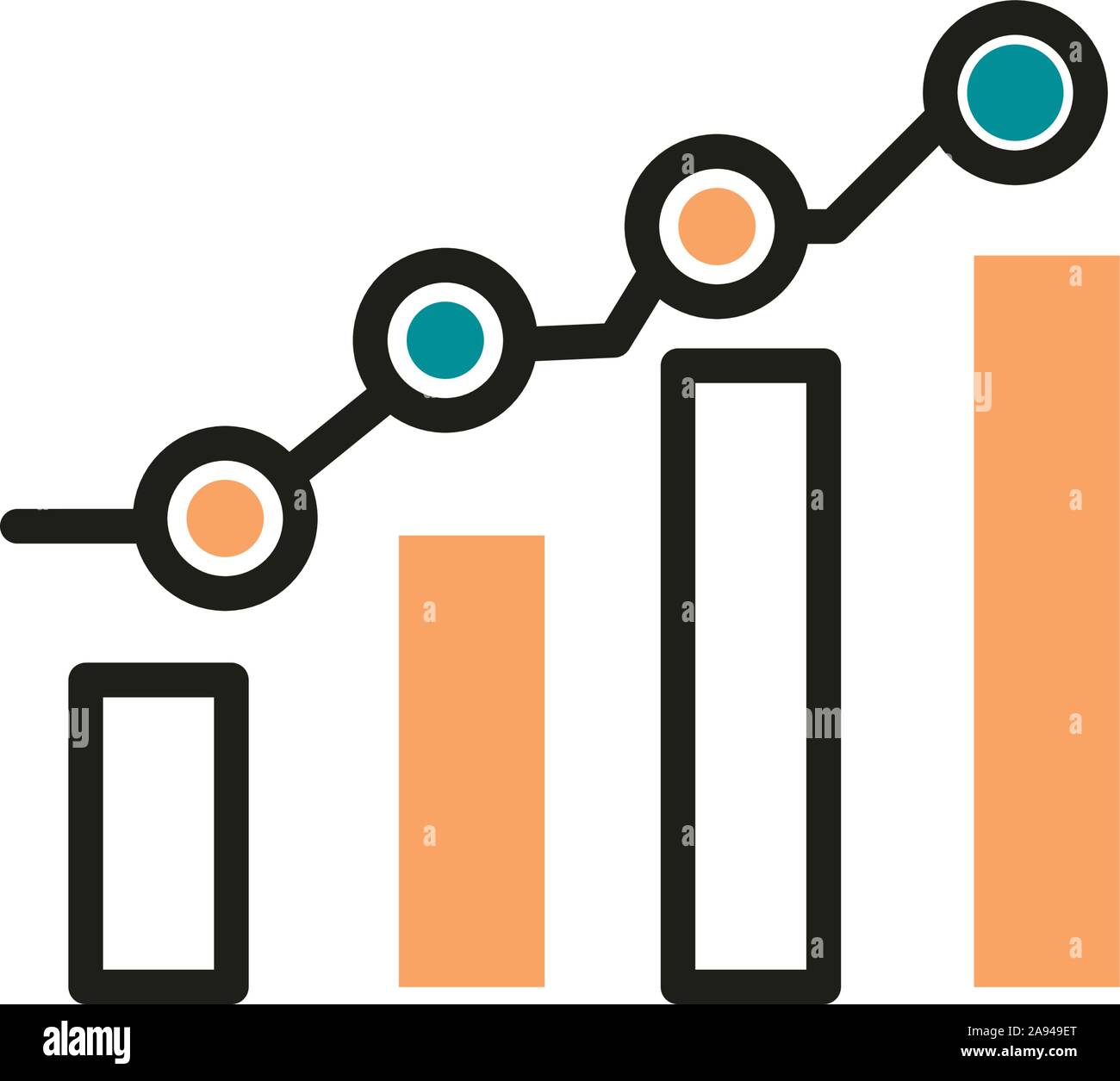 statistics data analysis web development icon vector illustration line ...