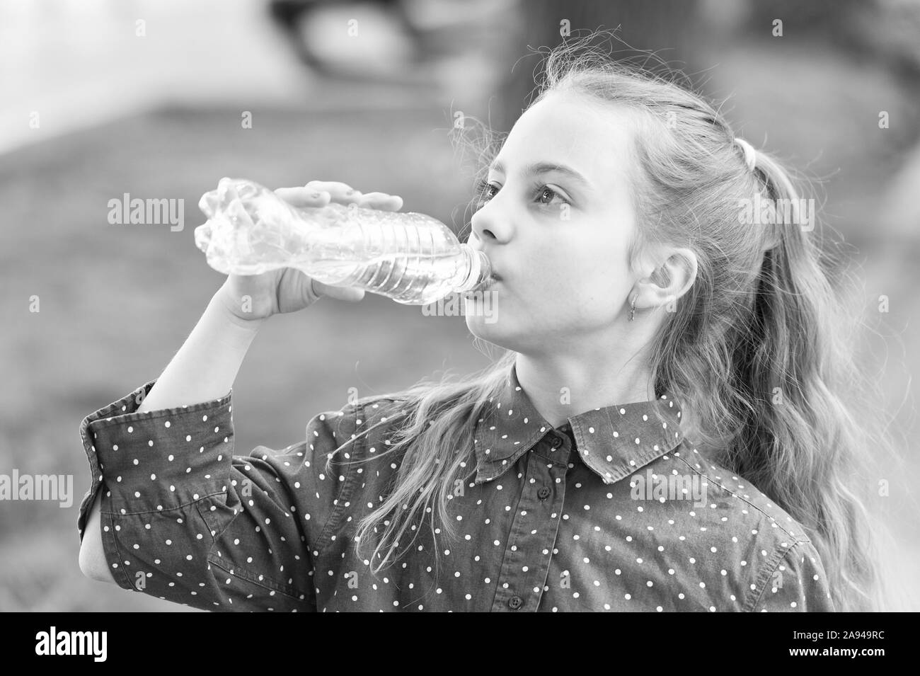 Healthy habits. Healthy and hydrated. Girl care about health and water ...