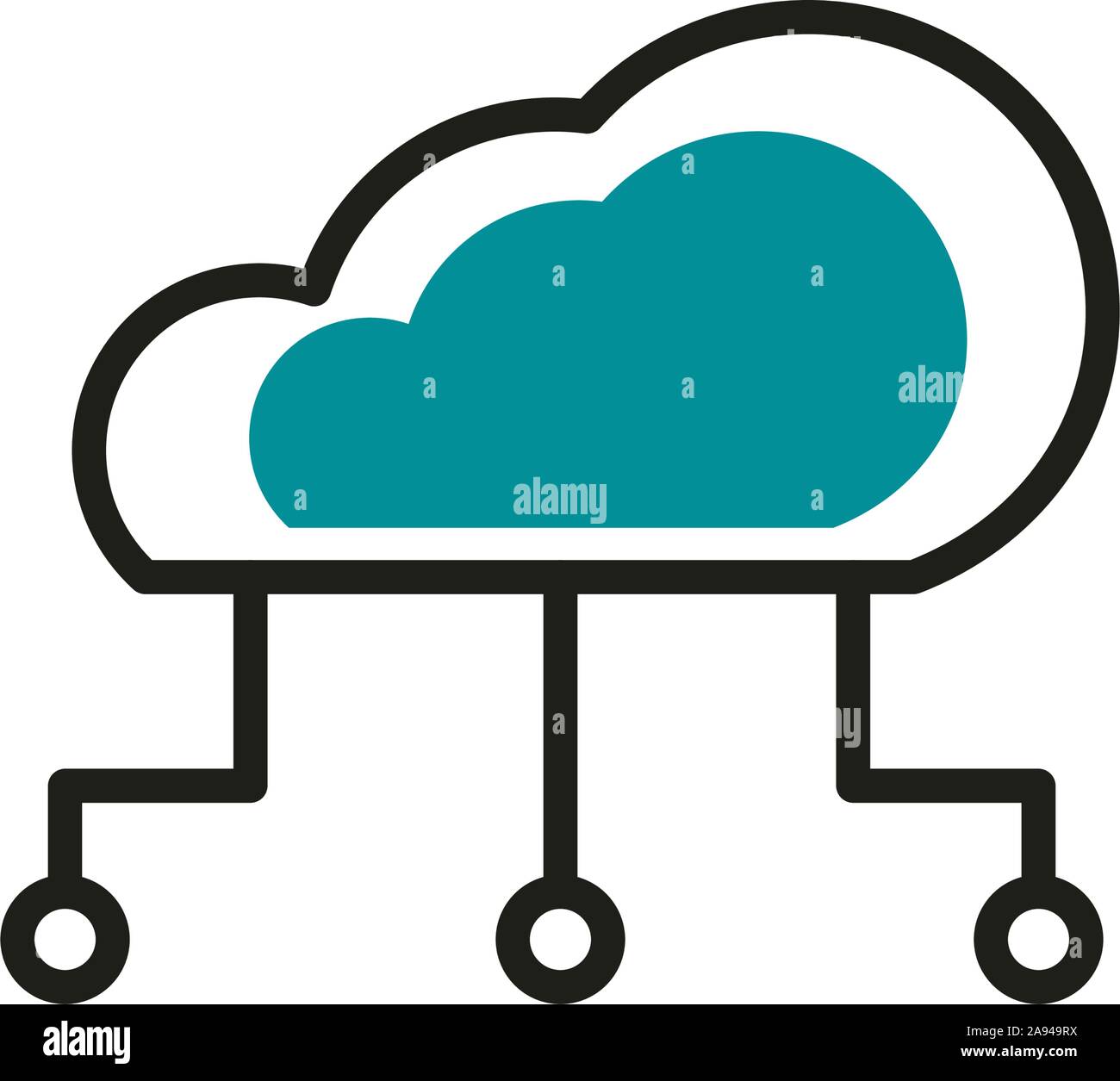 cloud computing connection web development icon vector illustration ...