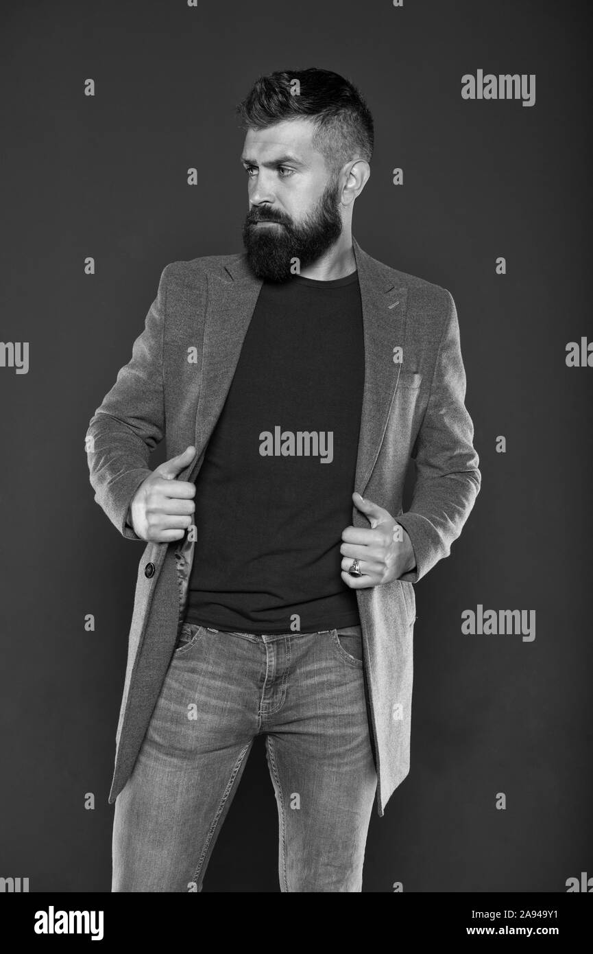 Hipster bearded man wear Black and White Stock Photos & Images - Alamy