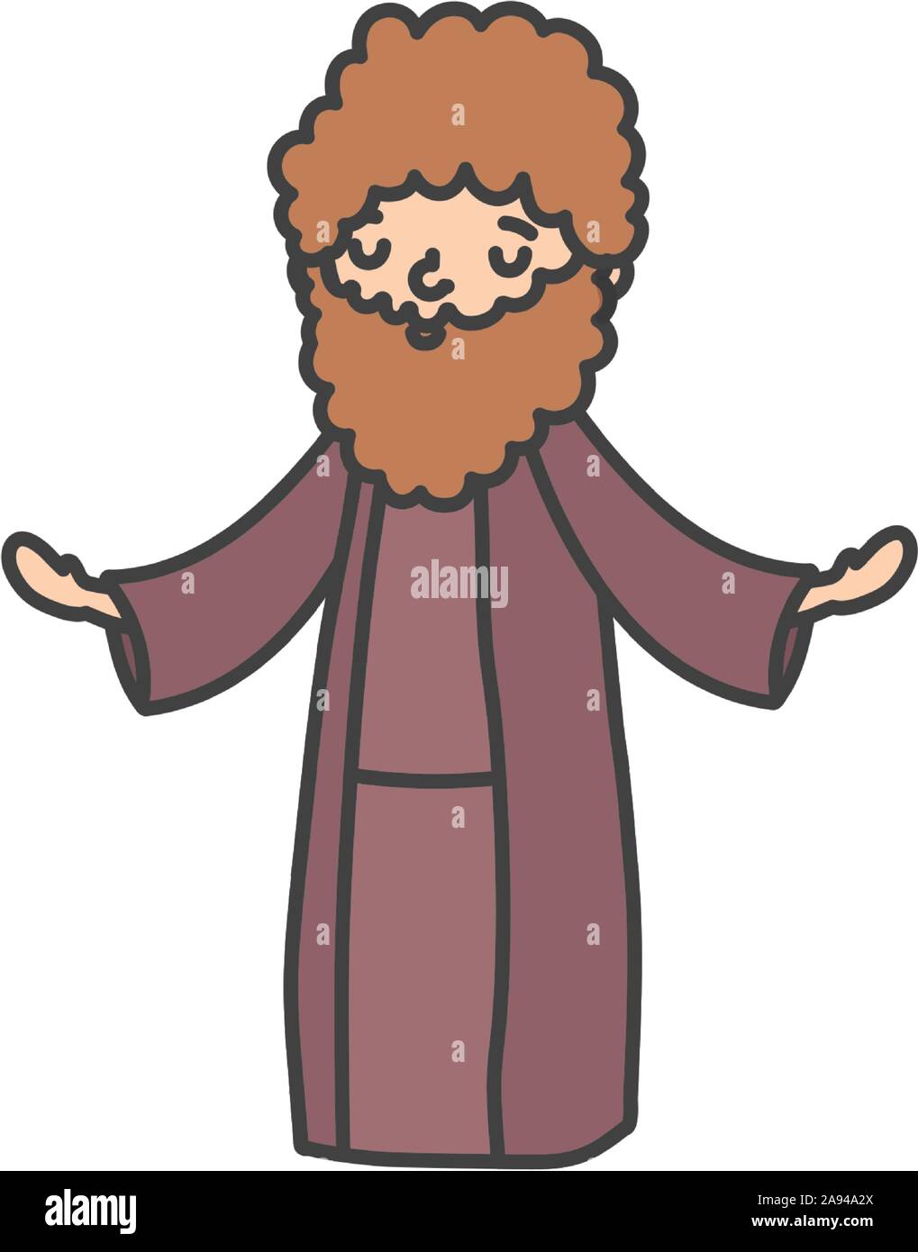 joseph character manger nativity, merry christmas vector illustration ...