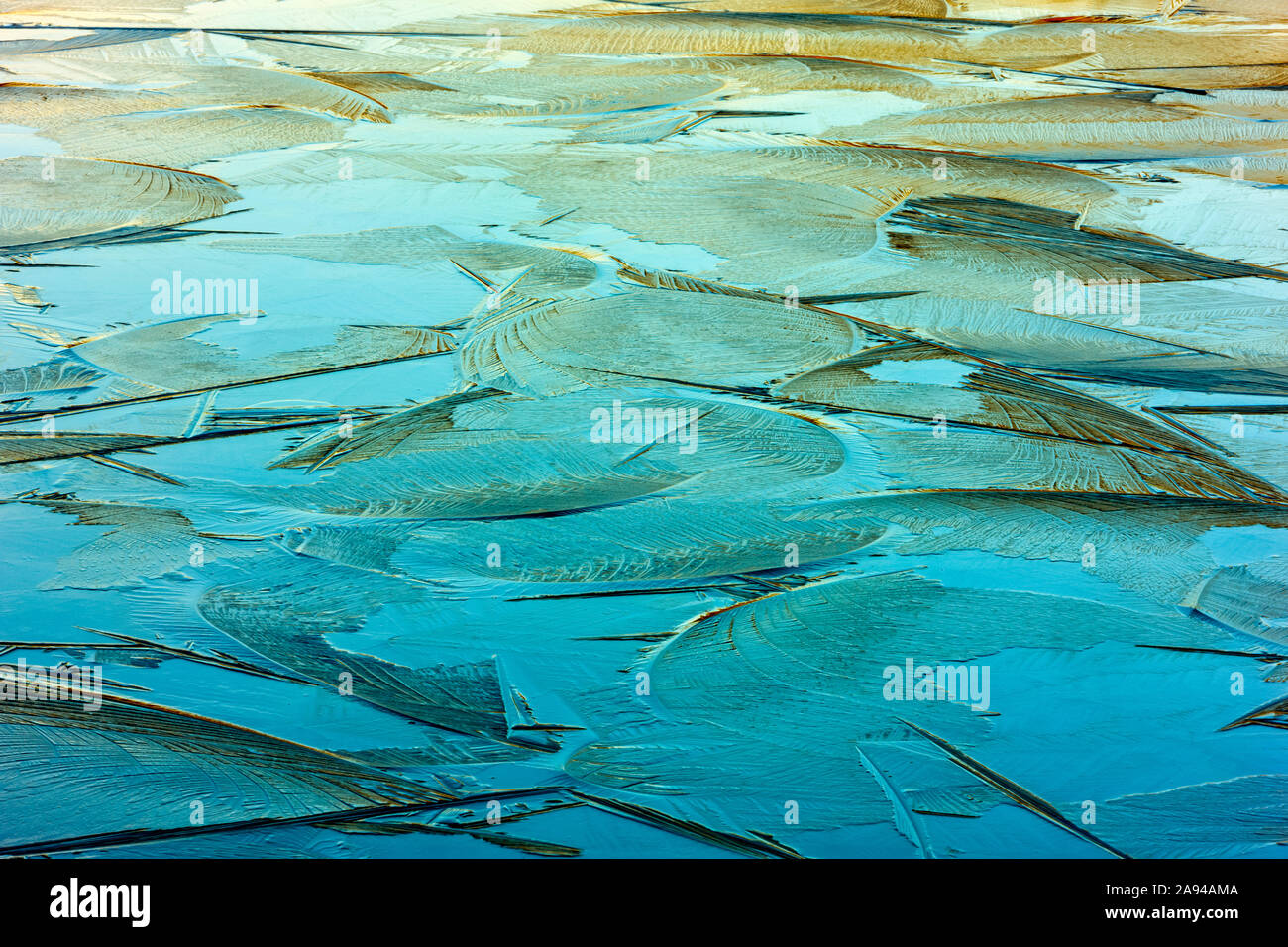 Thin ice forming on the surface of water Stock Photo - Alamy
