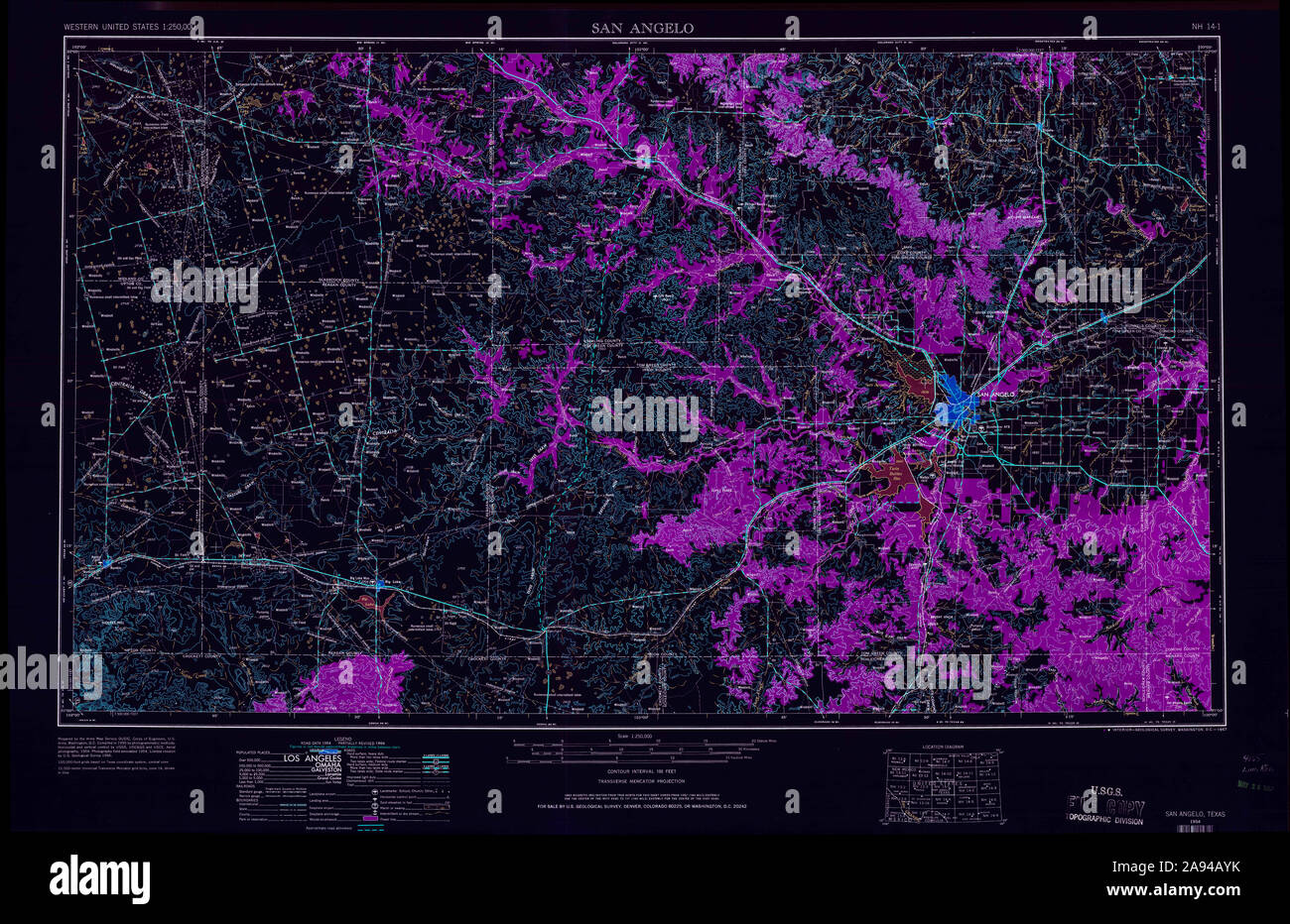 Map of san angelo texas hi-res stock photography and images - Alamy