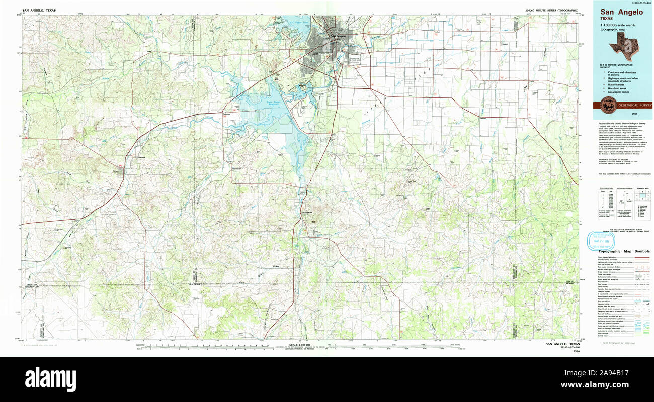 Map of san angelo texas hi-res stock photography and images - Alamy