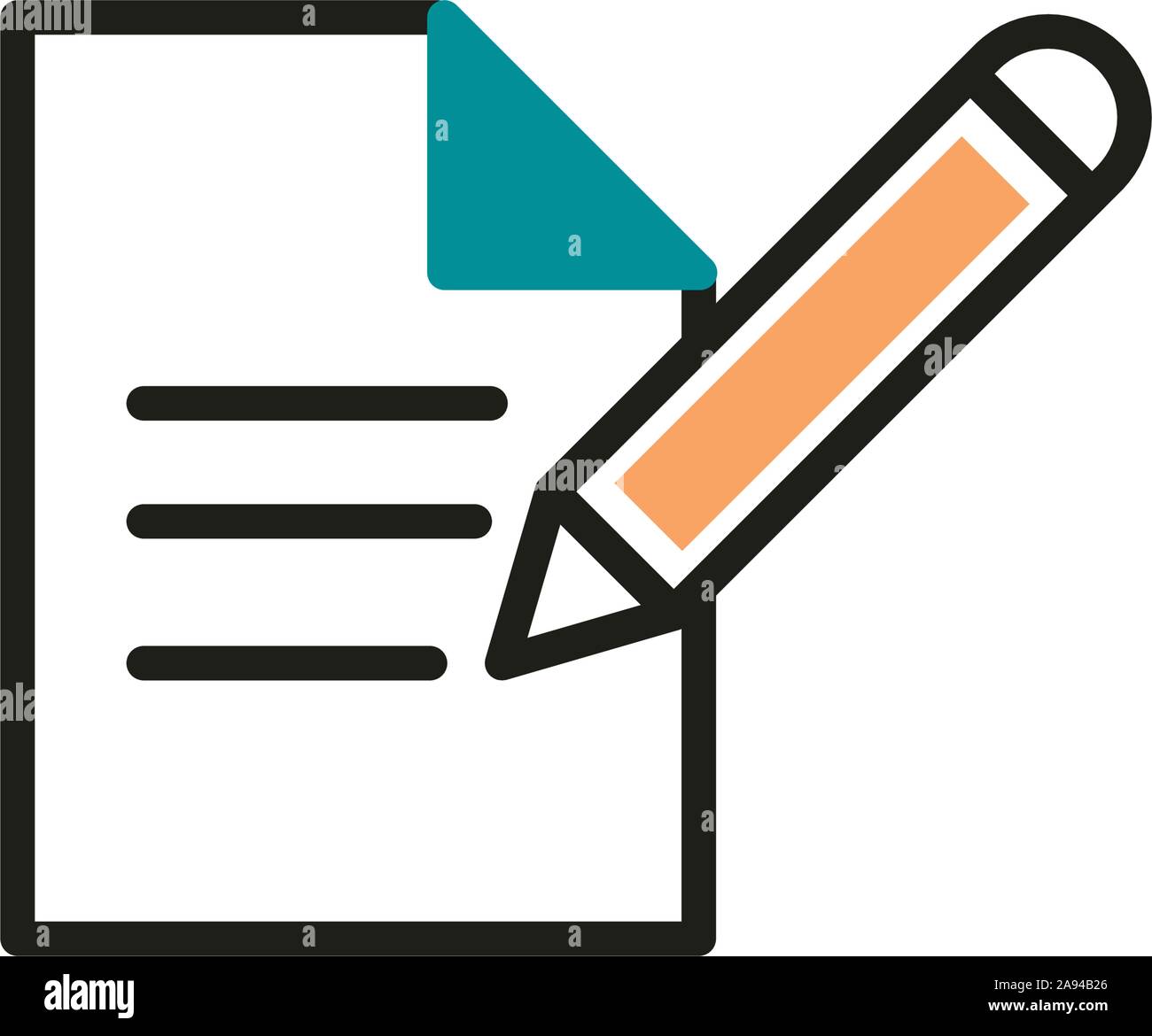 document writing pen web development icon vector illustration line and ...
