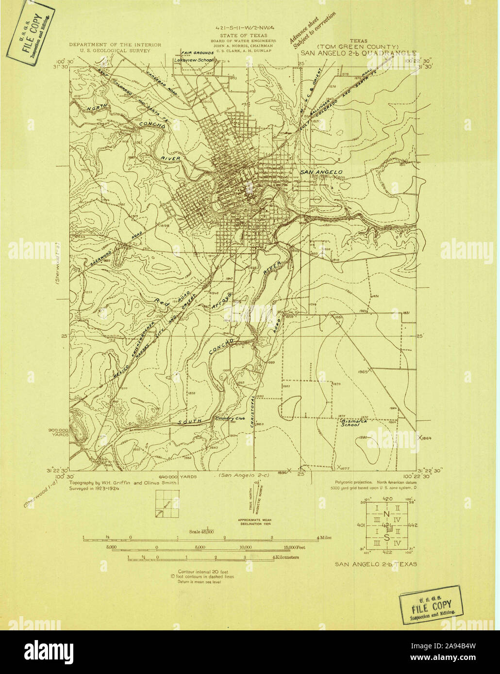 Map of san angelo texas hi-res stock photography and images - Alamy