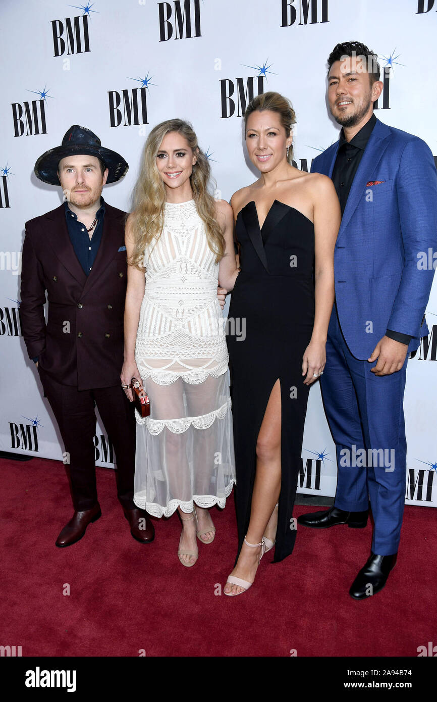 Nashville, Tennessee, USA. 12th Nov, 2019. Colbie Caillat, Justin Young, Jason Reeves, and Nelly ...