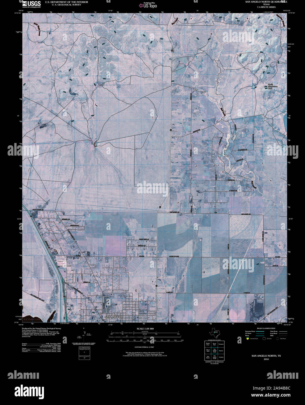 Map of san angelo texas hi-res stock photography and images - Alamy